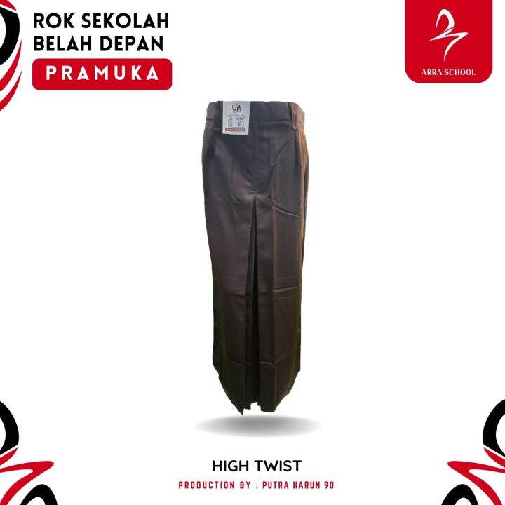 ROK SEKOLAH BIG SIZE COKLAT PRAMUKA SMP SMA ROK PRAMUKA REMPEL DEPAN ...