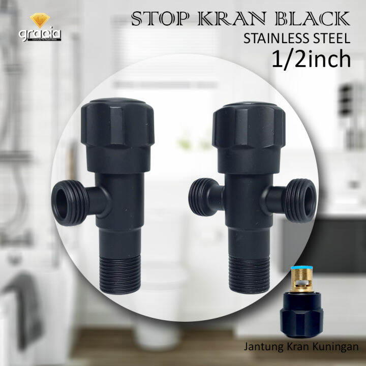 Stop kran cabang black stainless stop kran single stainless black stop ...