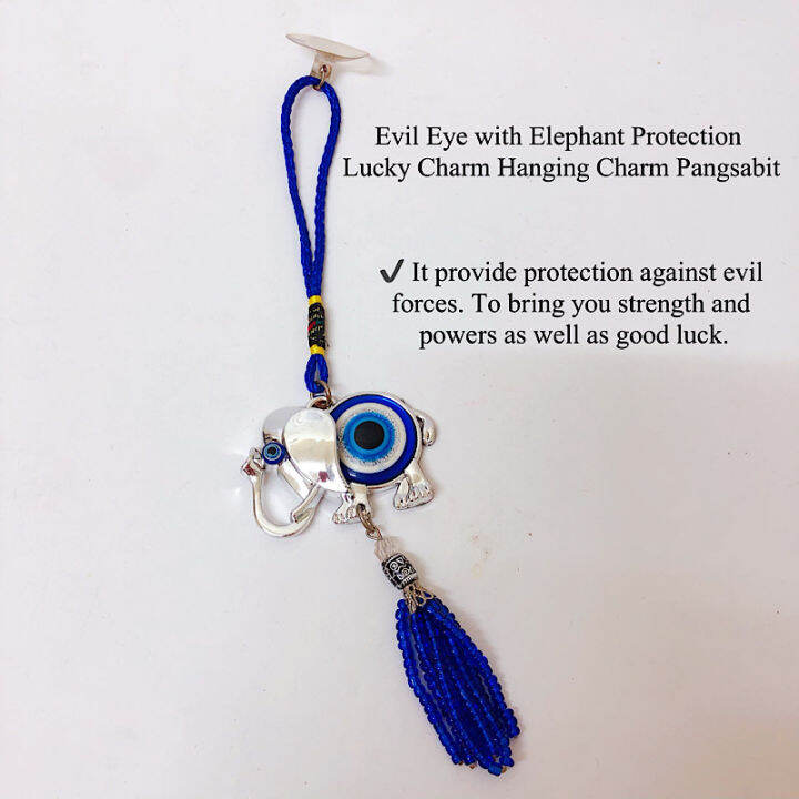 Evil Eye with Elephant Protection Lucky Charm Hanging Charm Pangsabit ...