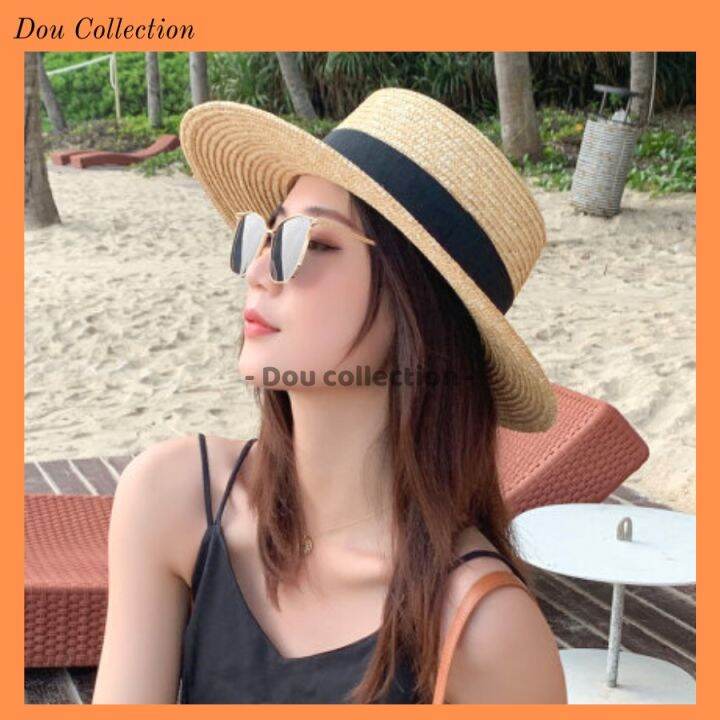 Nón Cói (Mũ Cói) Rơm Raffia Sợi Tự Nhiên Phối Dây Nơ Đen Chống Nắng Đi Biển - Mã NC023 | Lazada.vn