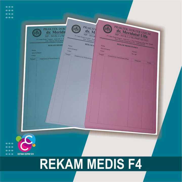 Custom Kartu Rekam Medis Pasien, Medical Record, Rekam Medis Praktek ...