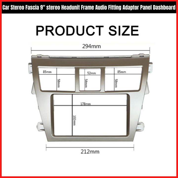 Toyota Vios Gen2 2008-2013 Car Stereo Fascia 9" stereo Headunit Frame ...