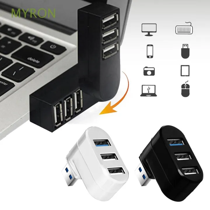 MYRON Mini Rotatable 3 Ports USB Hub High Speed Data Transfer Splitter ...