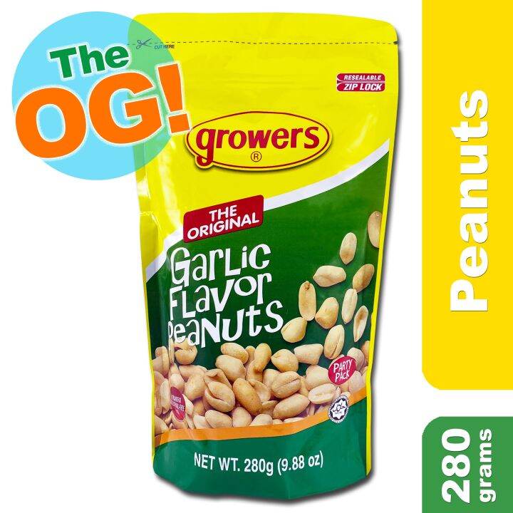 Growers Original Garlic Flavor Peanuts 280grams | Lazada PH