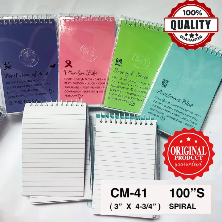 Cattleya Memo Spiral Notebook 3 x 4 3/4 inches 100's with plastic cover ...