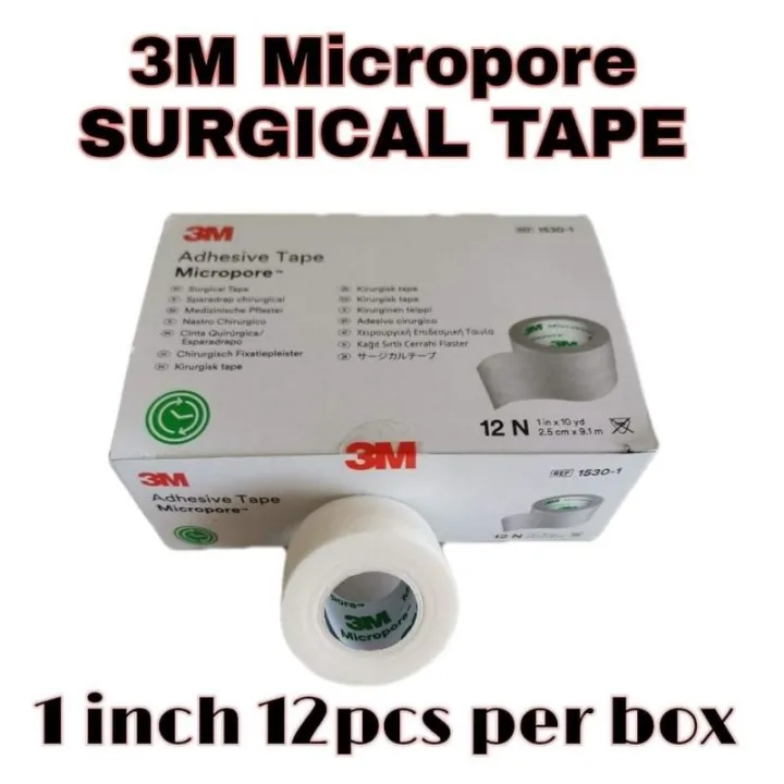 3M Micropore Surgical Tape 1 inch 12pcs per Box SEALED (NEW PACKAGING ...