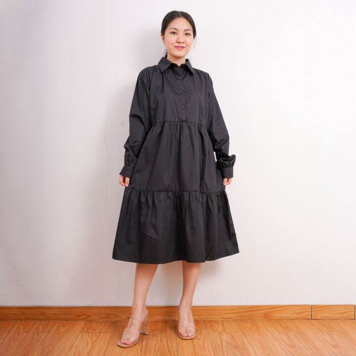LCART - Yubi Dress | Dress Kemeja Wanita | Lazada Indonesia