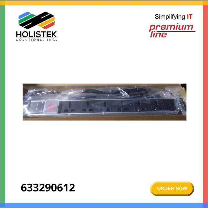 Premium Line 1U 19" power distribution unit w/ aluminum body US (NEMA5-15P) plug 6 universal ...