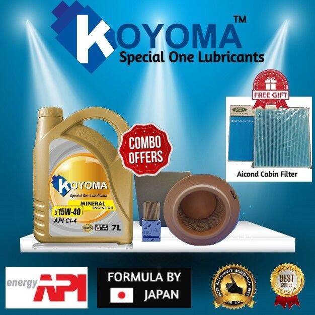 FORD RANGER T6 OIL FILTER + AIR FILTER + KOYOMA 15W40 CI-4 7LITER ...