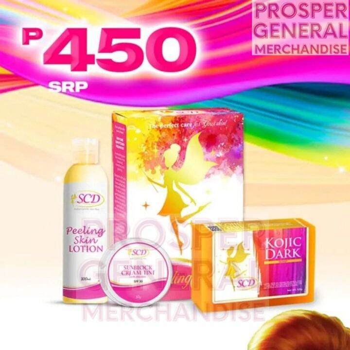 ORIGINAL SCD Peeling Skin Lotion Set includes dark kojic soap(135g ...