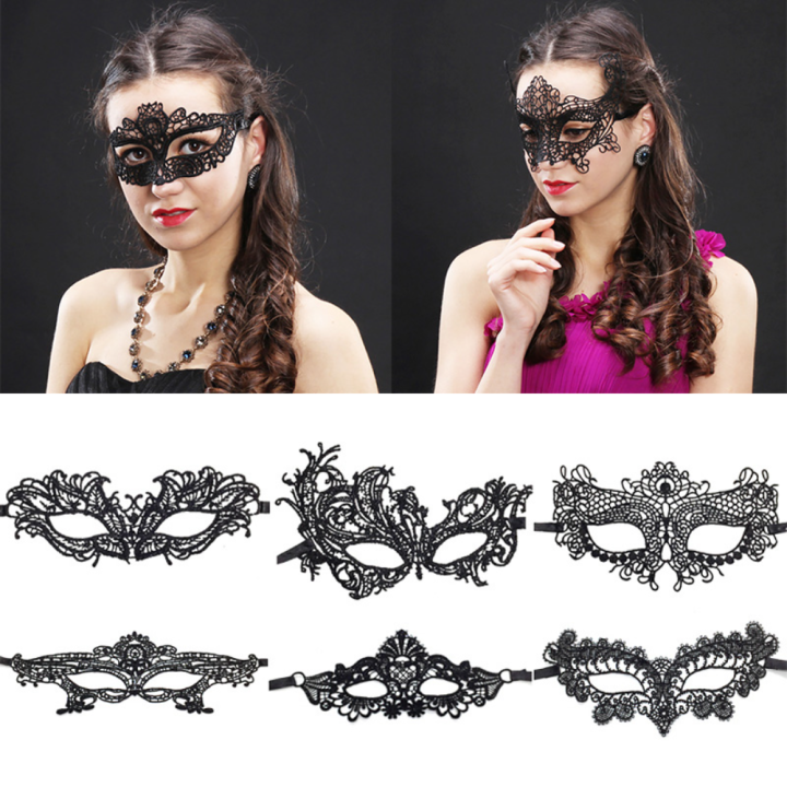 Women Hollow Lace Masquerade Face Mask Cosplay Prom Party Props ...