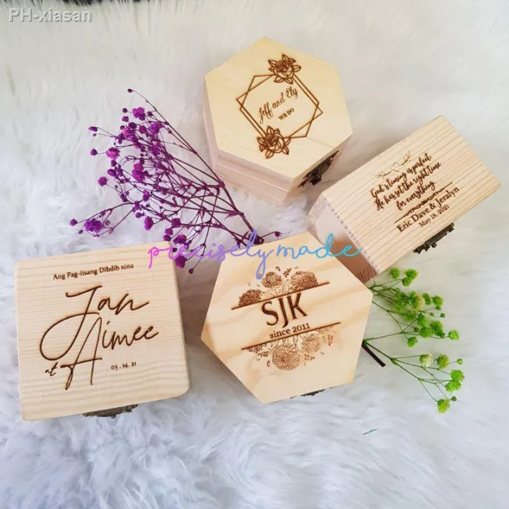 Personalized Wedding Ring and Arrhae Rustic Box - ENGRAVED | Lazada PH