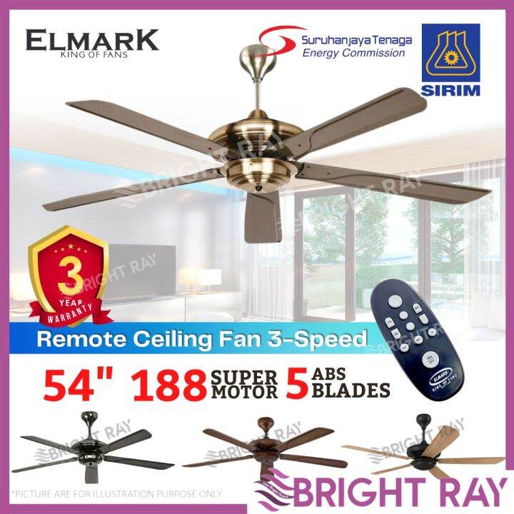 ELMARK 921 54" Kipas Siling Kawalan Jauh Ceiling Fan With Remote ...