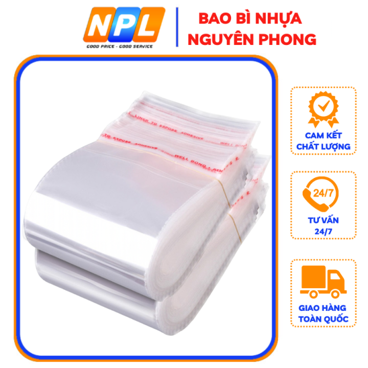 [1 Kg] Túi OPP Dán Miệng Bóng Kiếng / Túi Băng Keo Dán Miệng - Bao Bì ...