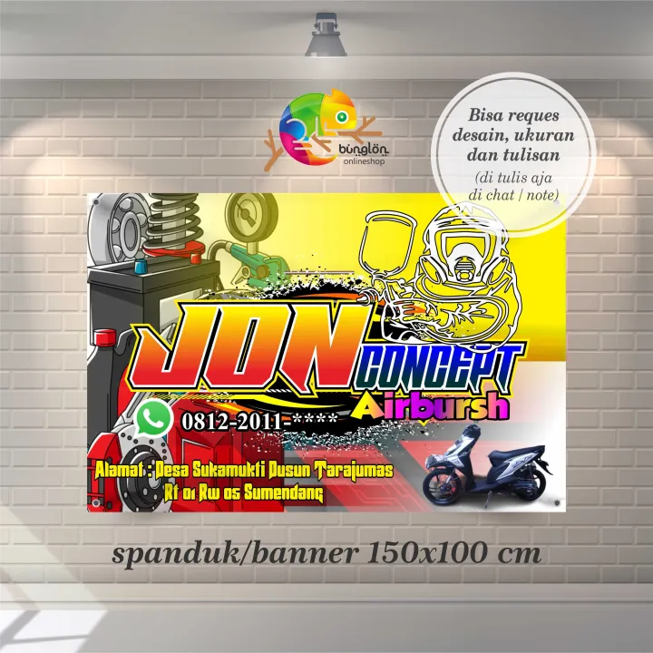 Spanduk, Banner Bengkel, Air Brush, Cat Body Motor, Spanduk Bengkel ...