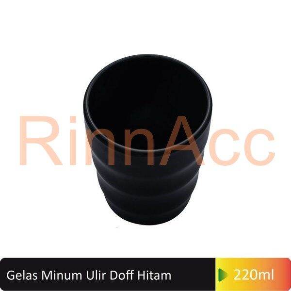 Gelas Ocha Tebal Gelas Ulir Glori Melamine G6003 Hitam Doff / Cangkir ...