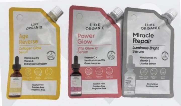 LUXE ORGANIX Facial Serum 7ml (Age Reverse / Power Glow / Miracle Repair) * SOLD INDIVIDUALLY ...