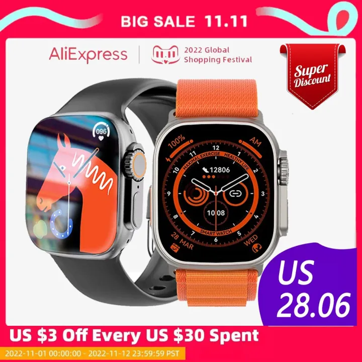 2022 NEW 49MM Z8 Ultra Smart Watch Series 8 Always-on Display Wireless Charging Men Women IP68 ...