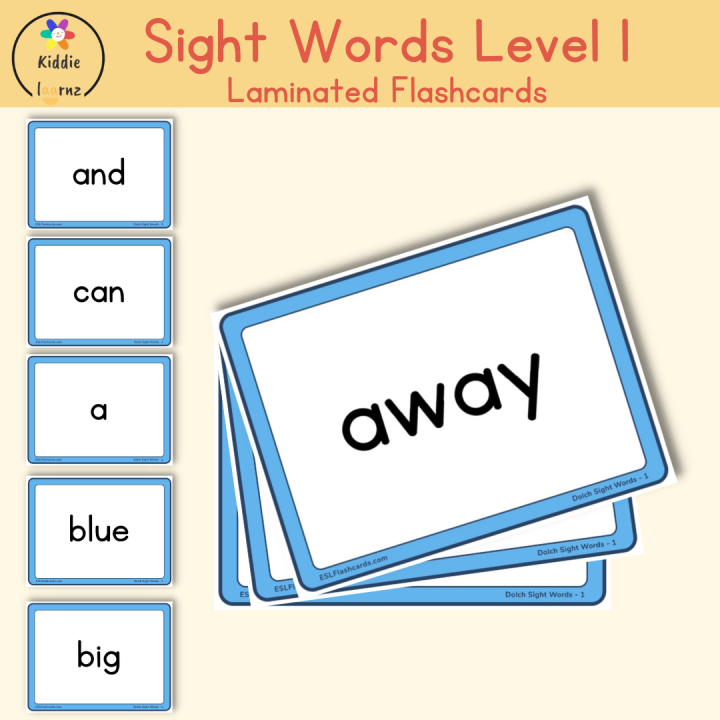 Basic Sight Words Levels 1-5 - Laminated Flashcards | Lazada PH