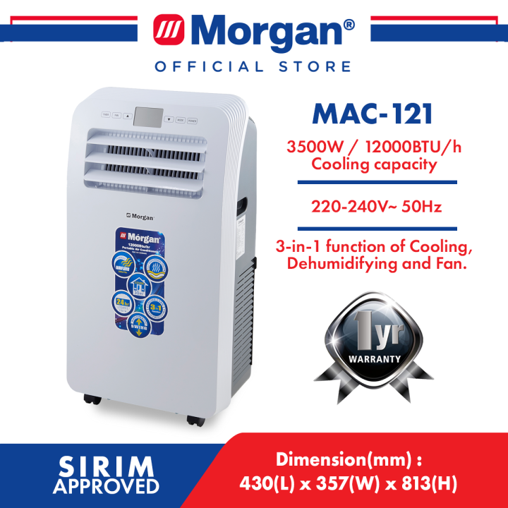 MORGAN MAC-121 SIERRAIRE 1.5HP PORTABLE AIR CONDITIONER 12000BTU | Lazada