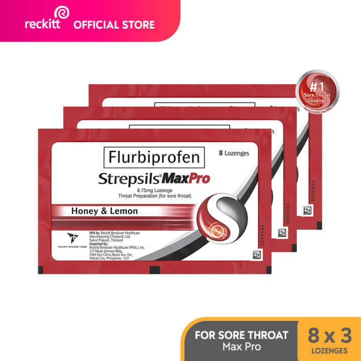 Strepsils Max Pro Medicine Lozenges Pack of 8 x 3 (24 pcs) for Inflamed ...