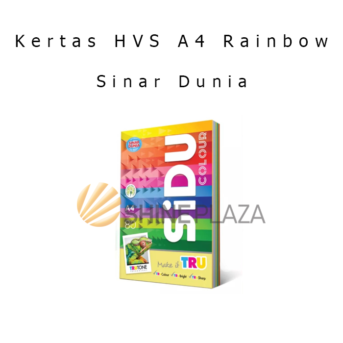 Kertas HVS SIDU Warna Rainbow A4 80gr 250 Lembar - Sinar Dunia Fotocopy Print Paper | Lazada ...