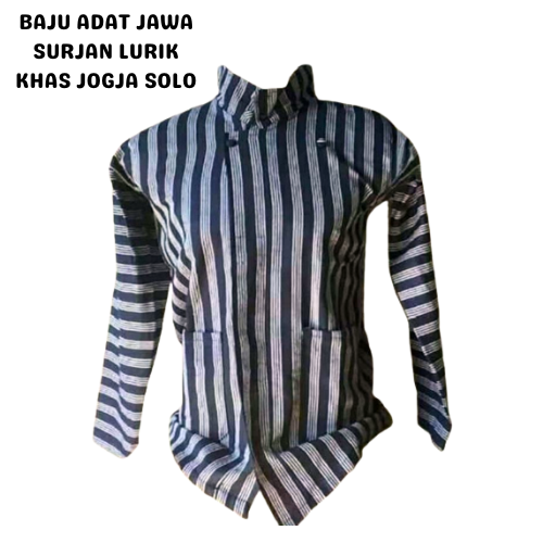 Baju Lurik Pria Dewasa Baju Adat Jawa Surjan Kemeja Pria Lengan Panjang ...
