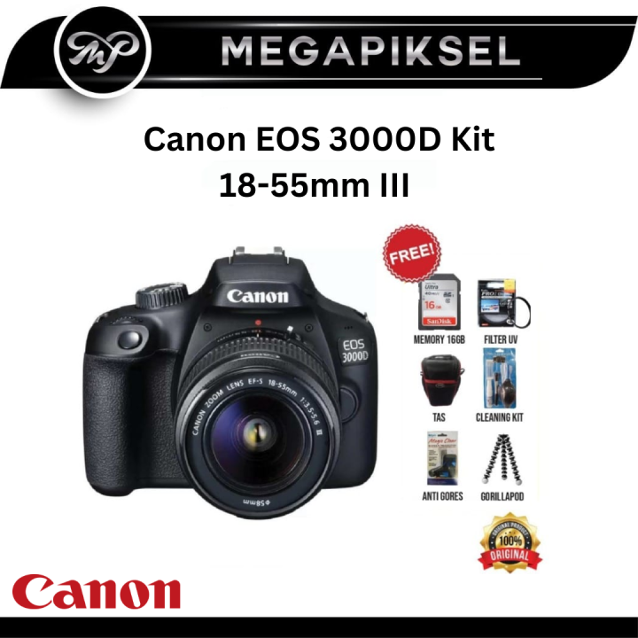 Canon EOS 3000D Kit (EF S18-55 III) | Lazada Indonesia