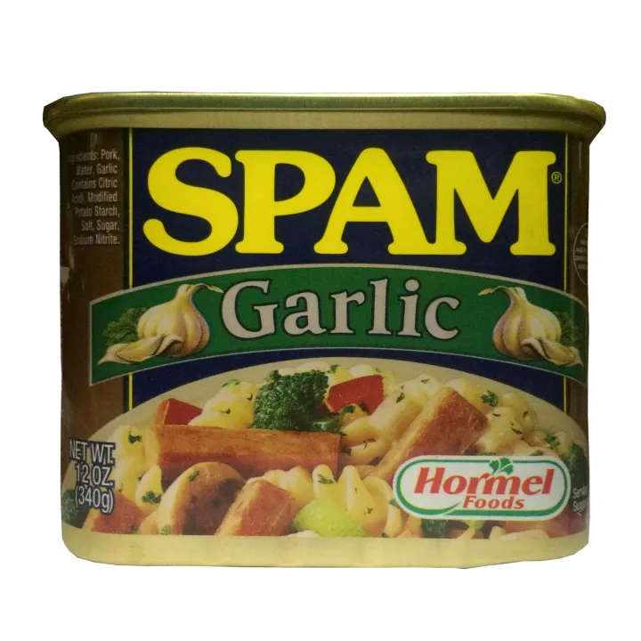 SPAM GARLIC 340 grams (3 PCS) WITH FREE PUREFOODS LUNCHEON MEAT WITH ...