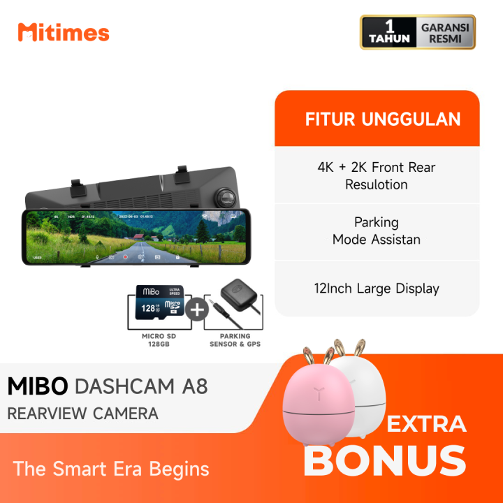Mibo A8 Dashcam Rearview 12inch Camera DVR 4K+2K HDR | Lazada Indonesia