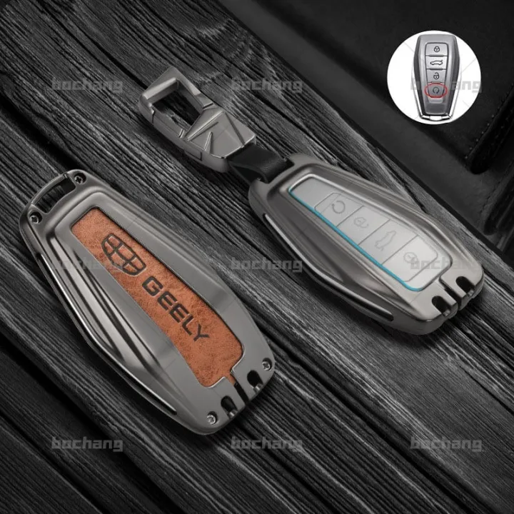 For Geely Okavango Coolray Azkarra Metal+Leather Car Key Cover | Lazada PH