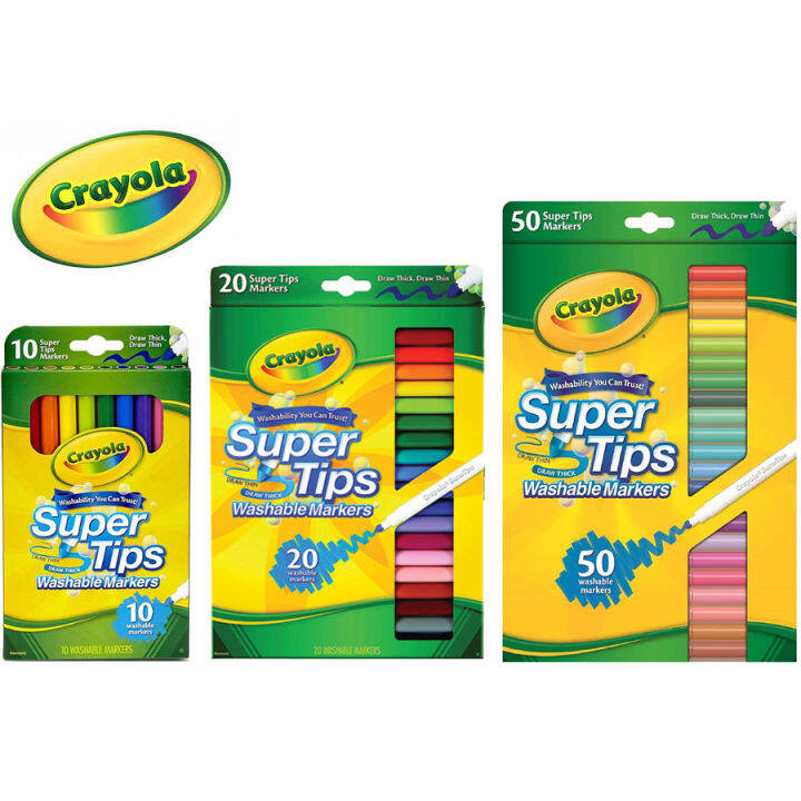 ปากกาสี Crayola Supertips รุ่น 10 สี 20 สี 50 สี และ 100 สี | Lazada.co.th
