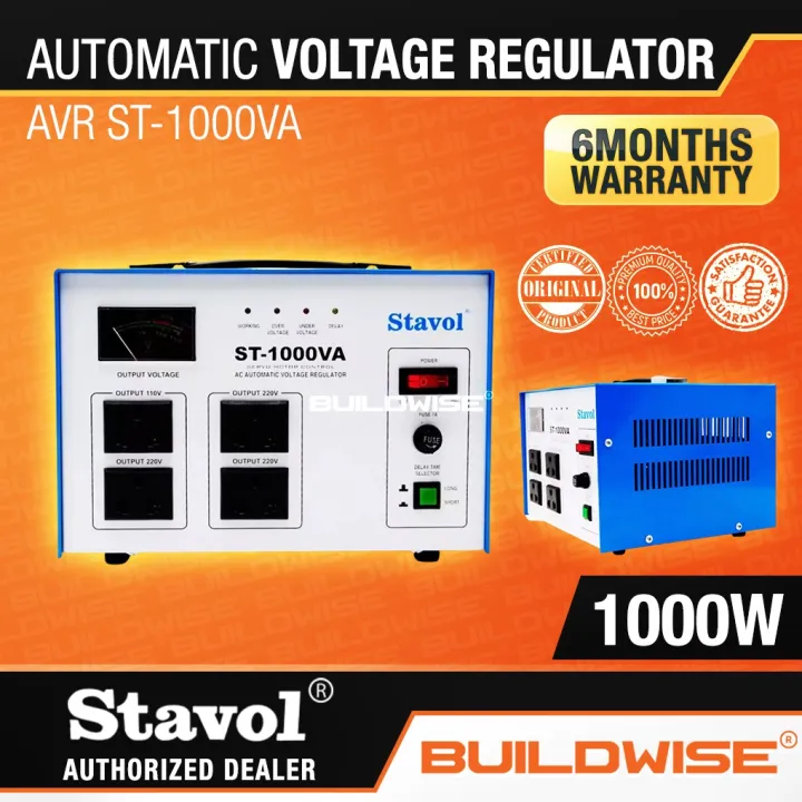 ☟Stavol ST-1000VA AVR Power Supply 1000 Watts 1000W Automatic Voltage ...