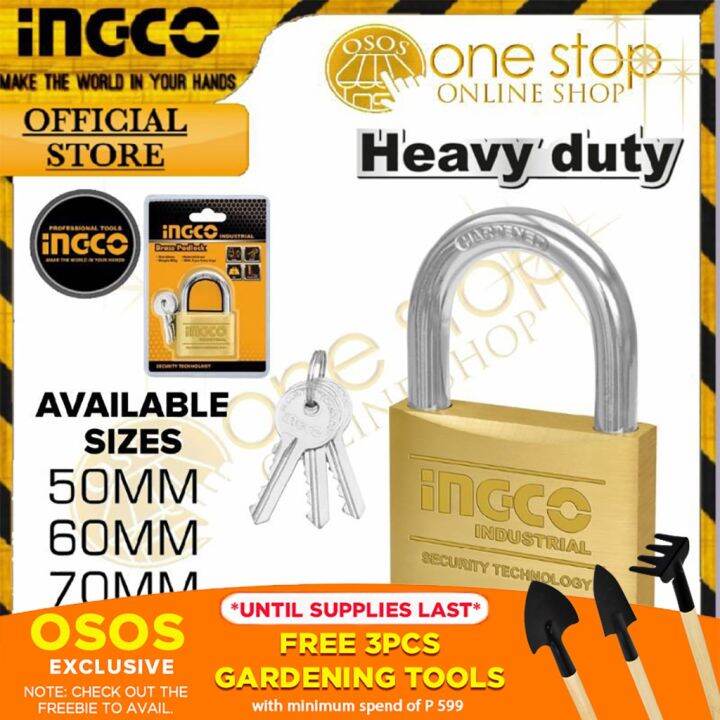 Original Brand Of Ingco Heavy Duty Brass Padlock Pad lock •OSOS ...