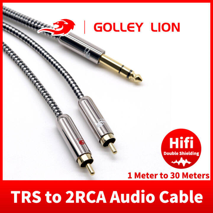 GOLLEY LION 1/4 to RCA Cable, Quarter inch TRS to RCA Audio Cable 6 ...