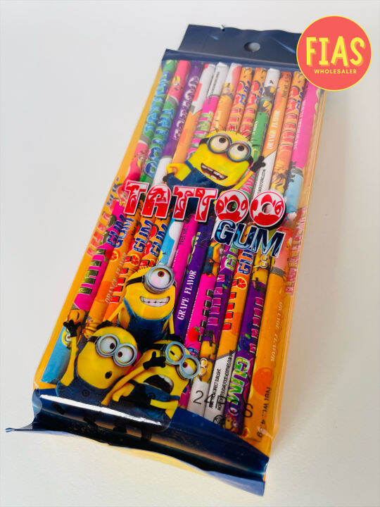 24 Pieces Minion Tattoo Bubble Gum Candy | Lazada PH