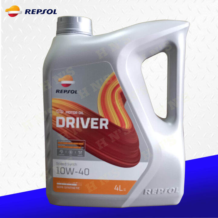 REPSOL Driver Speed Synth 10W-40 Motor Oil 4L ( 4 Liters) for Gas ...