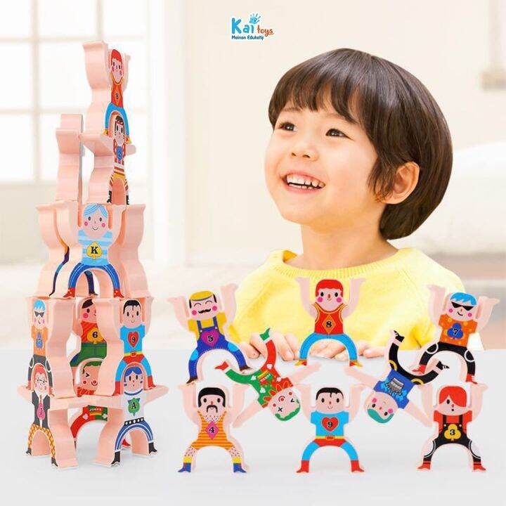 STACKING BLOCK / Mainan Balancing Toys Orang/ Super Hero / Balok Susun ...