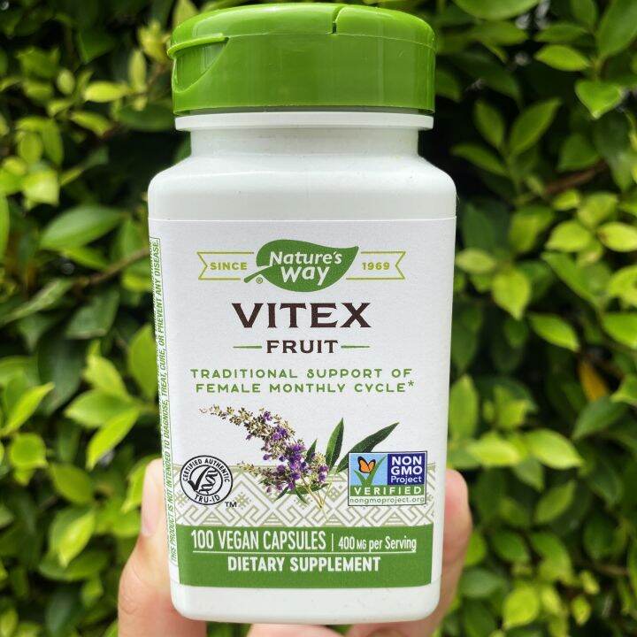 ไวเท็กซ์ Vitex Fruit 400 mg 100 Vegetarian Capsules (Nature's Way ...