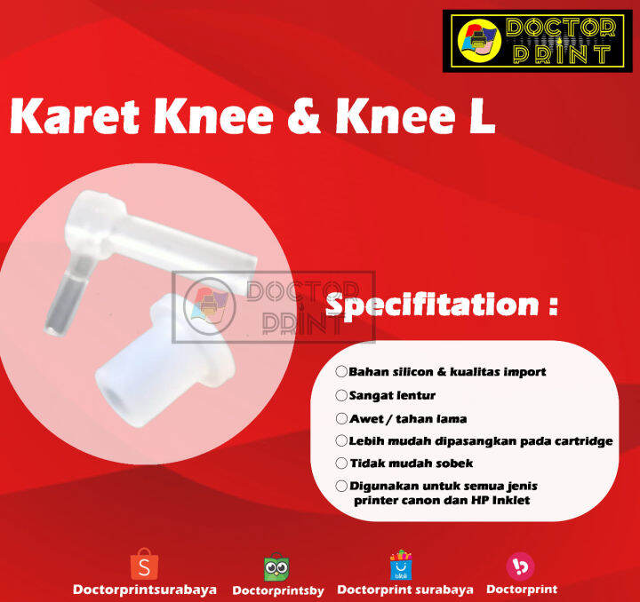Knee L dan Karet Knee 1 SET - Nepple CISS Infus Modifikasi Sumpel ...