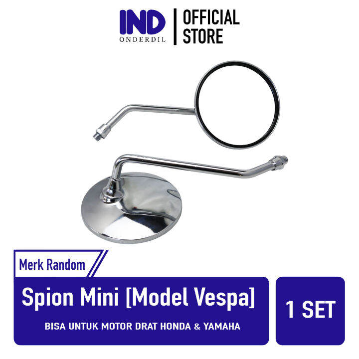 Spion-Sepion-Kaca-Cermin-Bulat Kiri-Kanan Mini-Pendek Besi Set Variasi Model Vespa-Scoopy ...