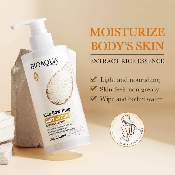 BIOAQUA Rice Raw Pulp Body Lotion Moisturizing Lotion Brightening Body ...