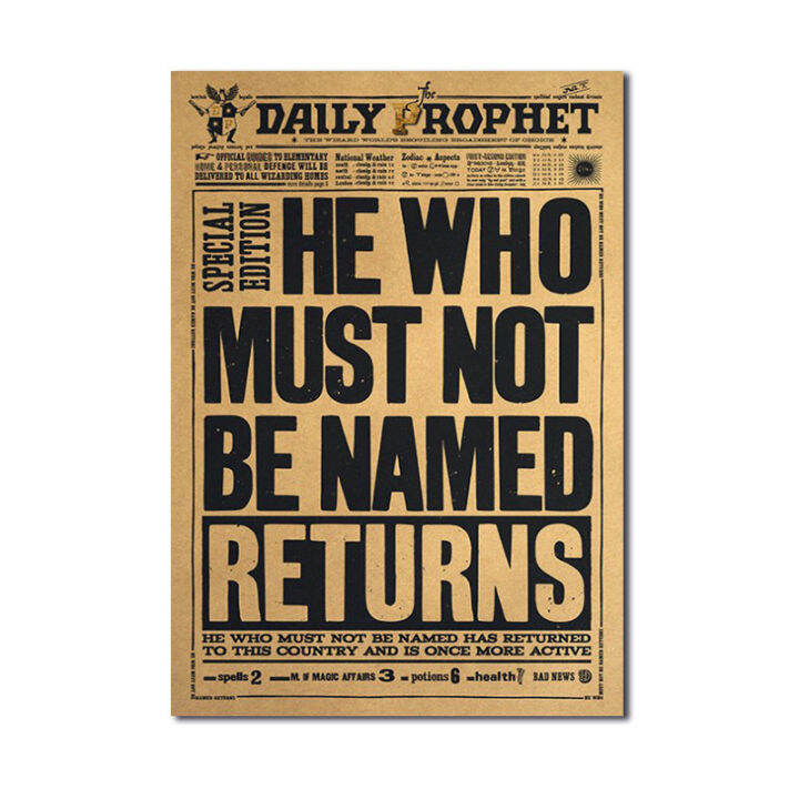 A0089】Harry Potter Kraft กระดาษการกลับมาของไม่ระบุโปสเตอร์ Retro ตกแต่ง ...
