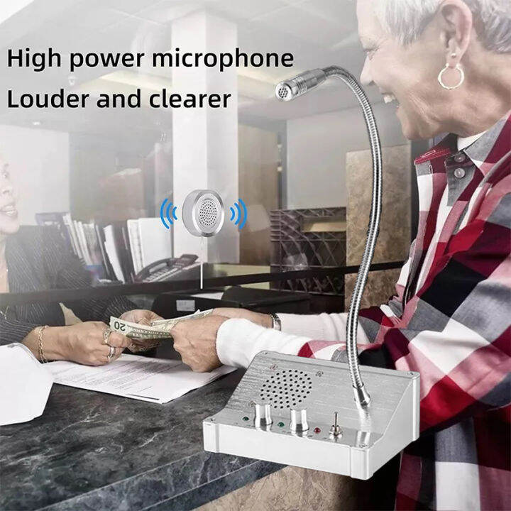 Wired Intercom Wide Base Window Intercom for Business Window Speaker ...