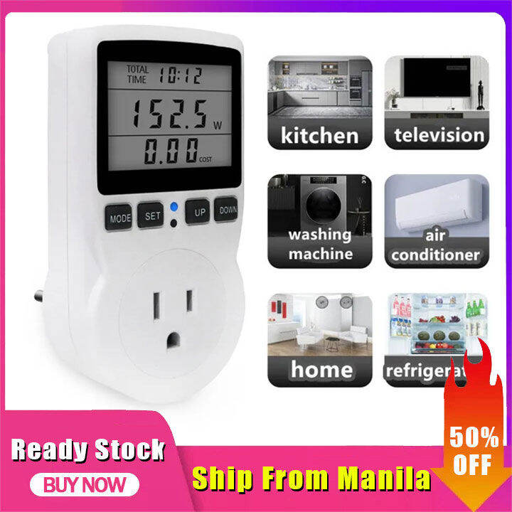 【Ready Stock】Digital Watt Power Meter Electric Monitor US Plug Socket ...