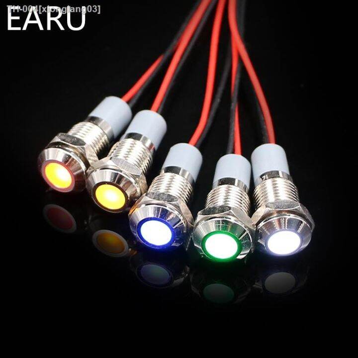 8mm Waterproof IP67 LED Metal Warning Indicator Light Signal Lamp Pilot ...