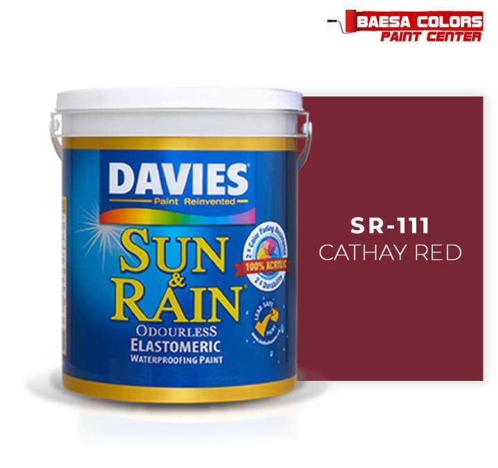 DAVIES SUN & RAIN ELASTOMERIC WATERPROOFING PAINT - SR-111 CATHAY RED 4L | Lazada PH