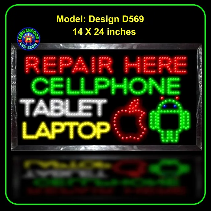 Led signage D569 customize cellphone repair 14inches X 24inches ...