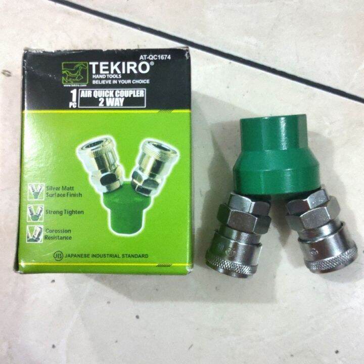 tekiro air quick coupler 2 way kompresor angin cabang 2 | Lazada Indonesia