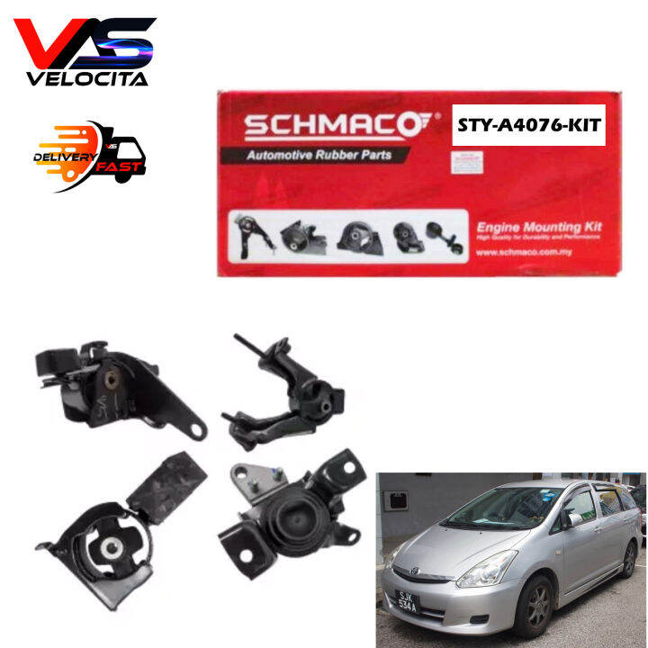 SCHMACO ENGINE MOUNTING SET TOYOTA WISH 1.8 2.0 ZNE10 ANE10 2003-2009 ...